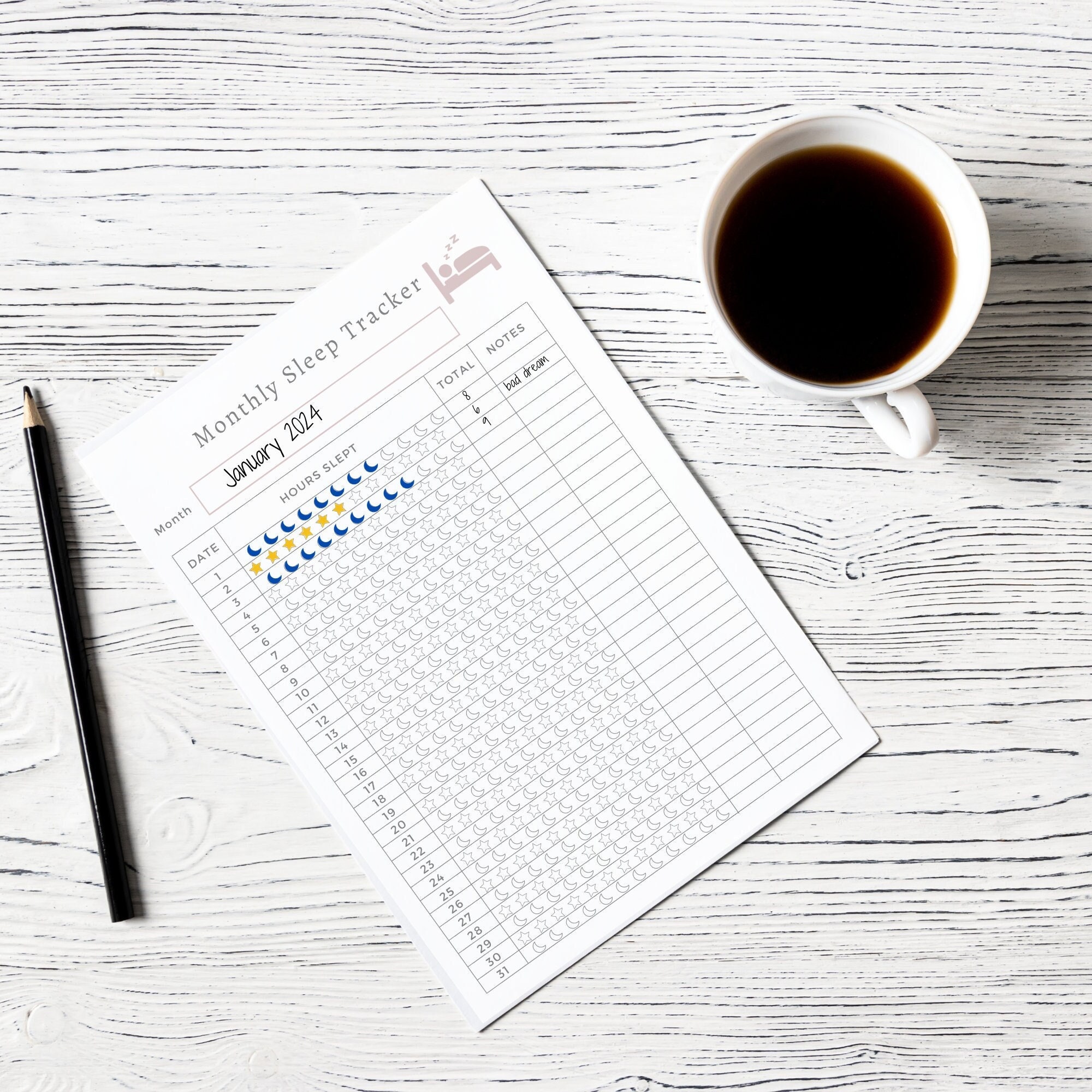 Sleep Tracker Monthly Sleep Tracker Sleep Habits Tracker Printable ...