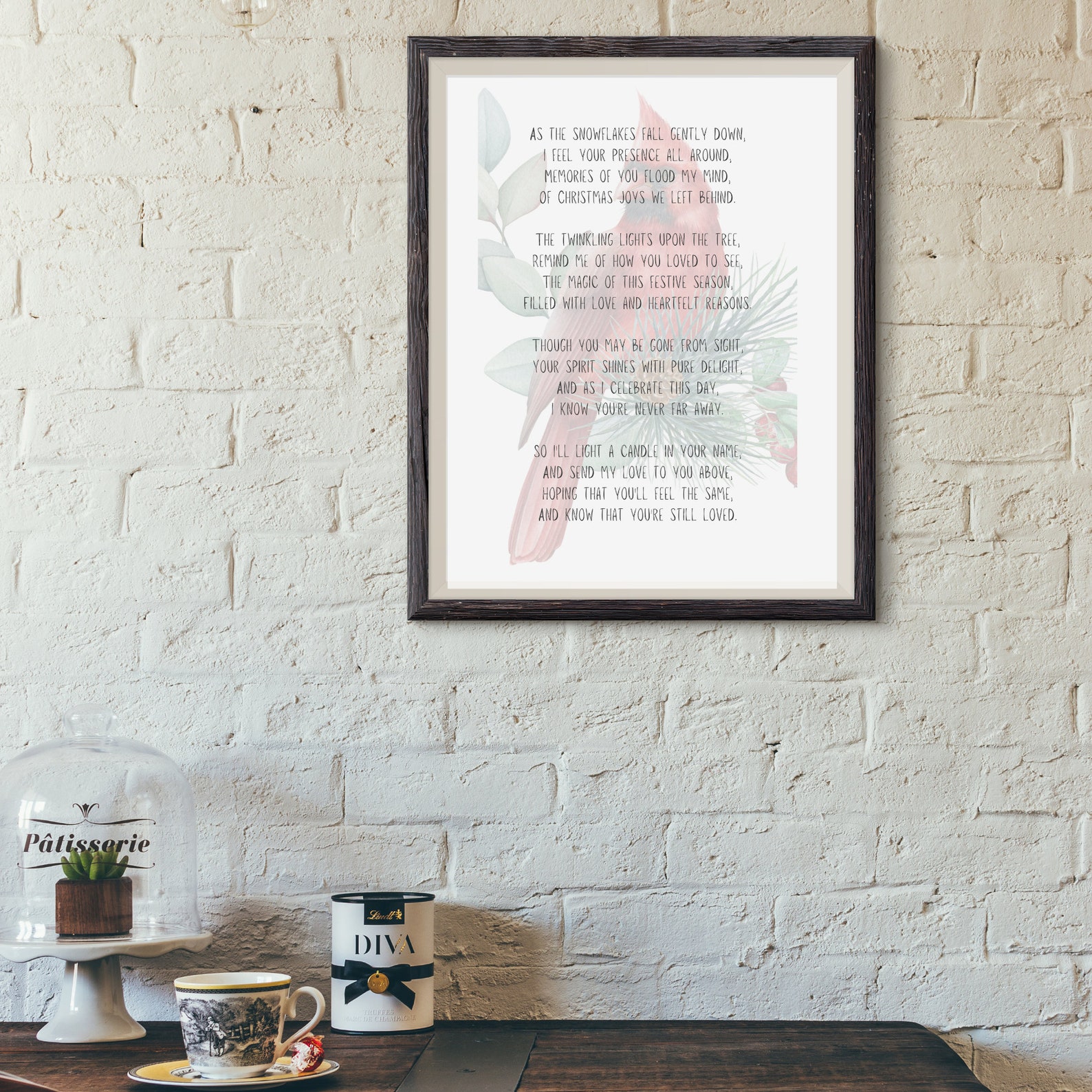 Cardinal Memory Poem Christmas Memorial Cardinal Silhouette Bird ...
