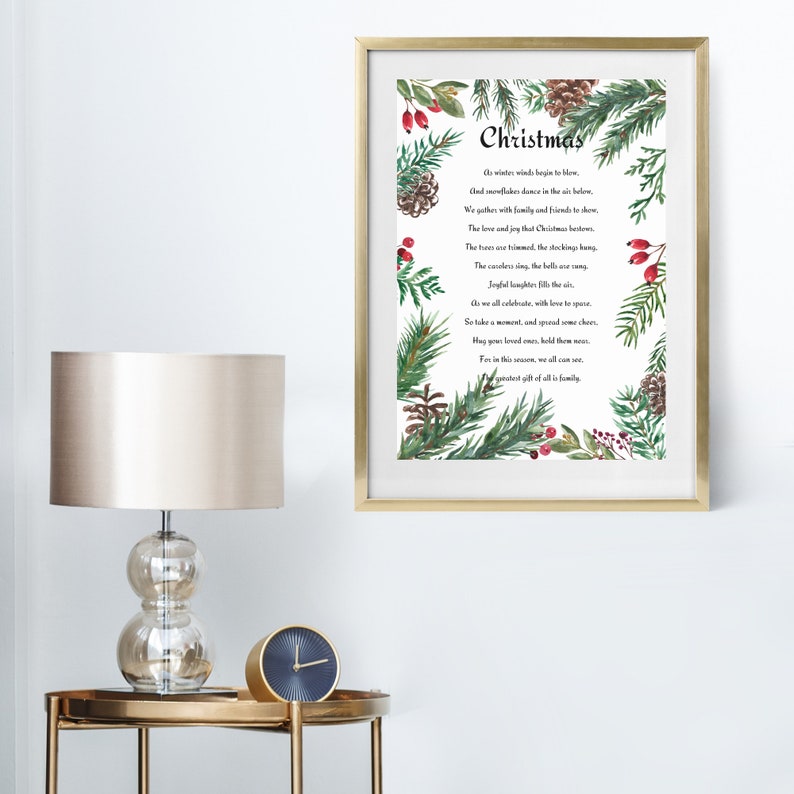 Christmas Poem Christmas Poem Card Christmas Prayer Christmas Wall Art ...