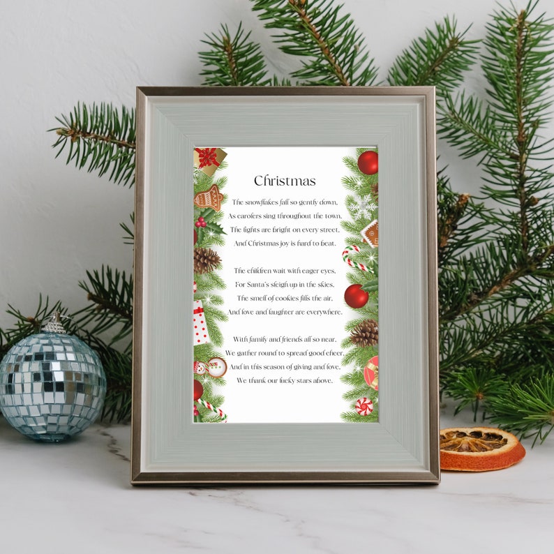 Christmas Poem Christmas Poem Card Christmas Prayer Christmas Wall Art ...