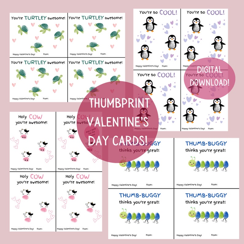 Kids Valentines Day Card Handprint Card DIY Valentine's Day Card for ...