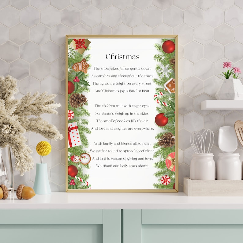 Christmas Poem Christmas Poem Card Christmas Prayer Christmas Wall Art ...