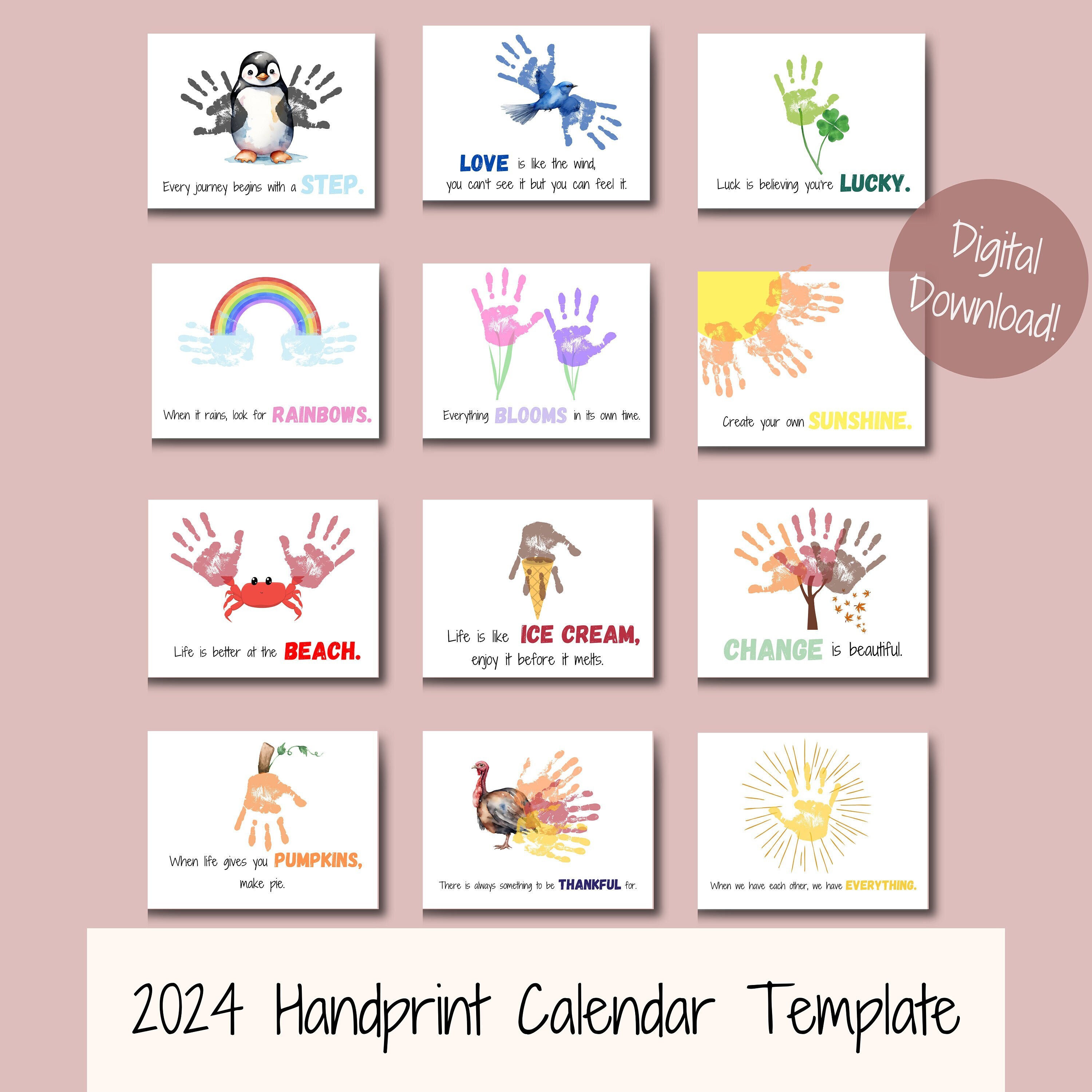 Handprint Art Calendar Handprint Craft Daycare Printable Template ...