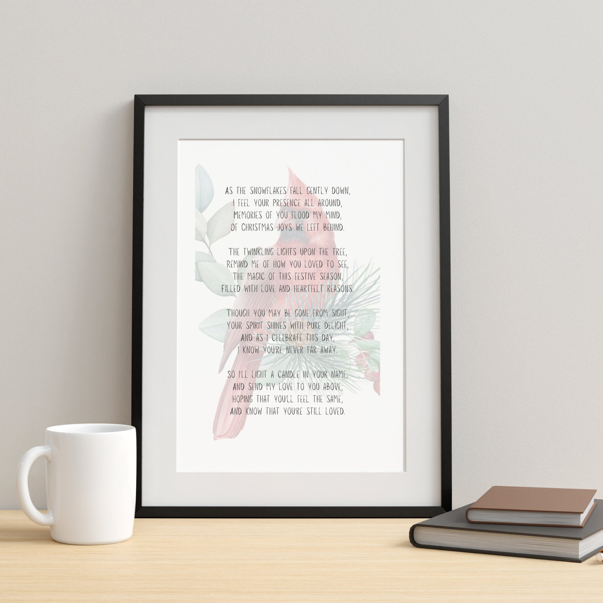 Cardinal Memory Poem Christmas Memorial Cardinal Silhouette Bird ...