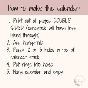 Handprint Art Calendar Handprint Craft Daycare Printable Template ...