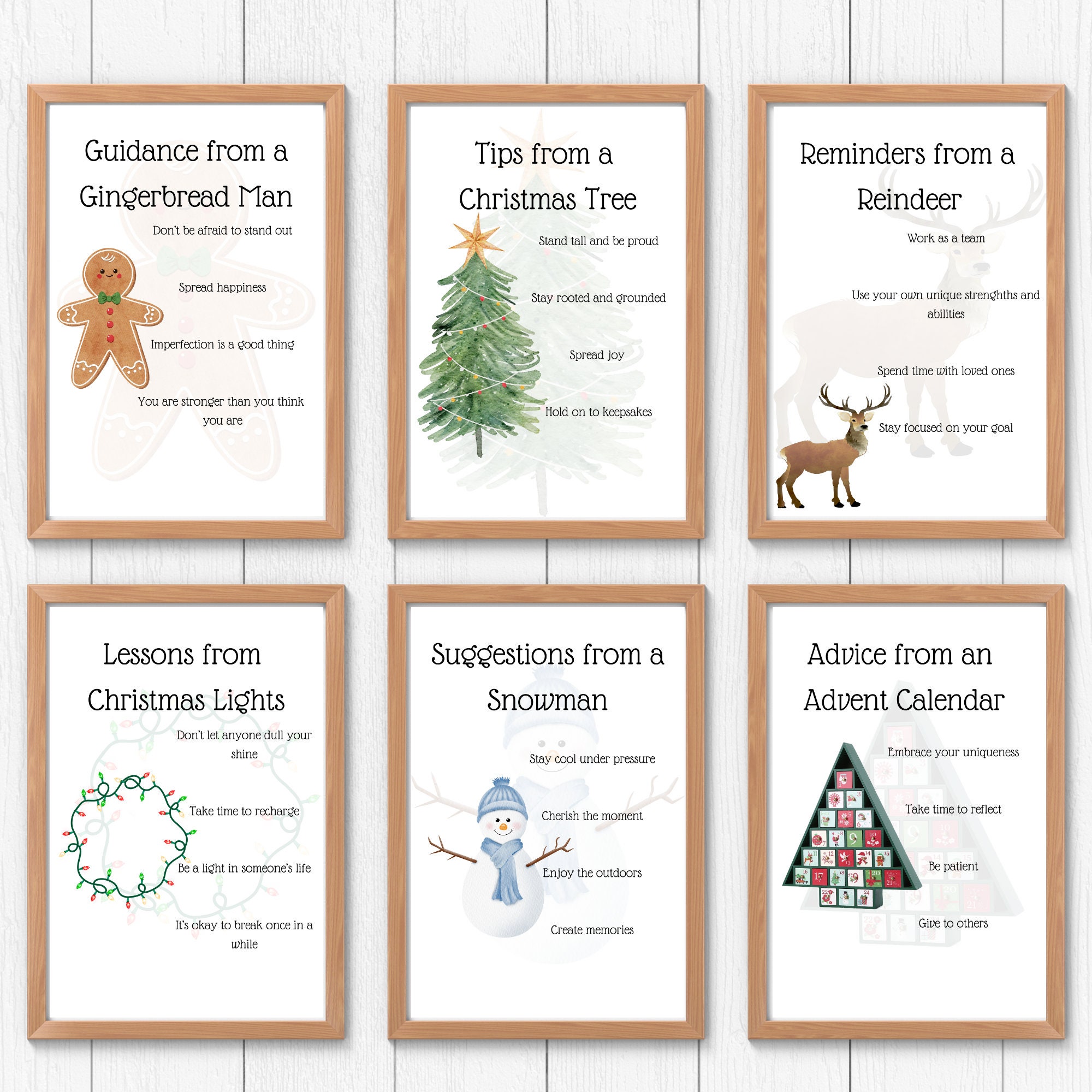 Christmas Printable Decor Reindeer Art Snowman Decor Christmas Lights ...