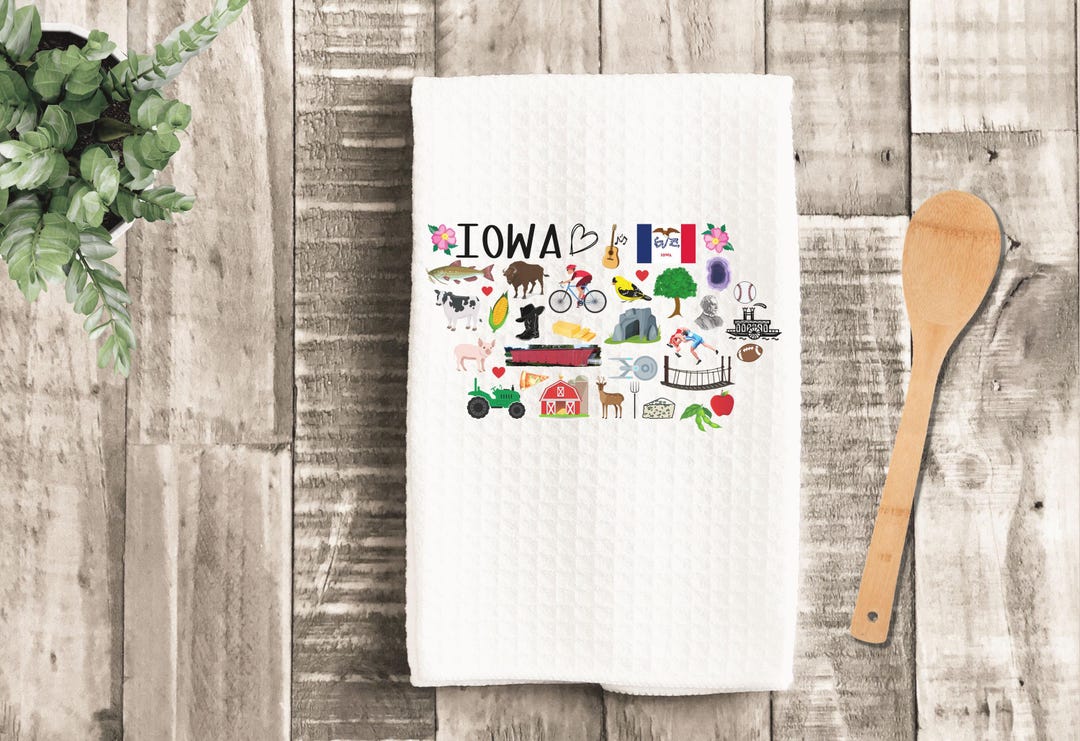 Iowa Kitchen Towel | Housewarming Gift | Gift for Home | IA Souvenir ...