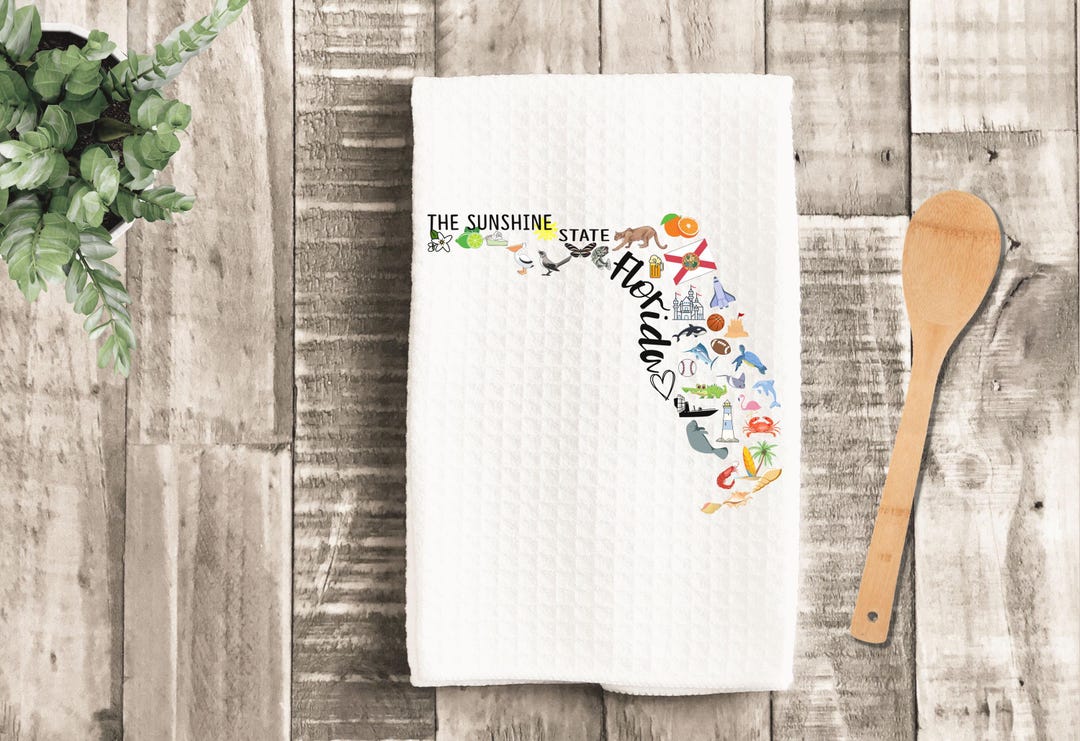 Florida Kitchen Towel | | FL Microfiber Towel | Housewarming Gift ...