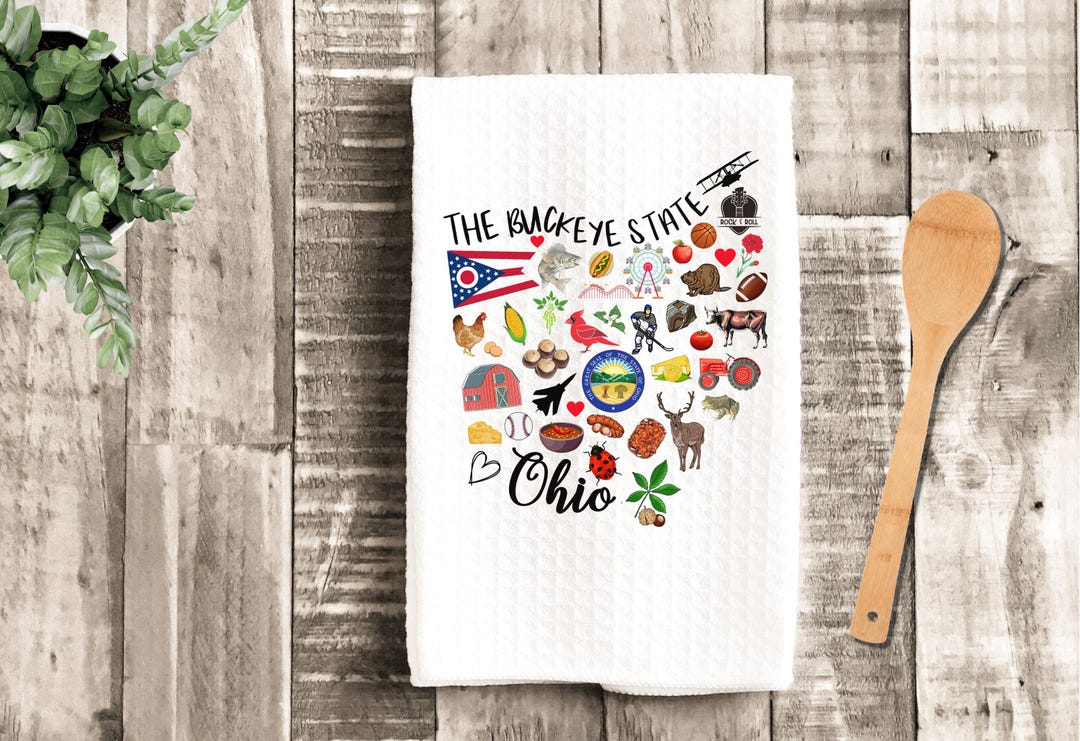 Ohio Kitchen Towel | Housewarming Gift | Gift for Home | OH Souvenir ...