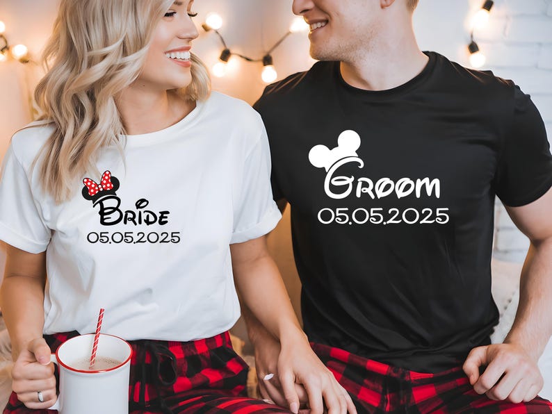 Custom Disney Bride and Groom Shirts, Bride and Groom Mickey-minnie ...