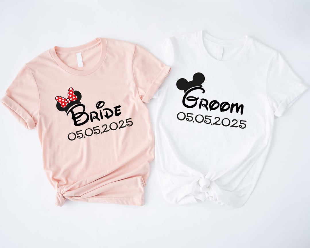 Custom Disney Bride and Groom Shirts, Bride and Groom Mickey-minnie ...