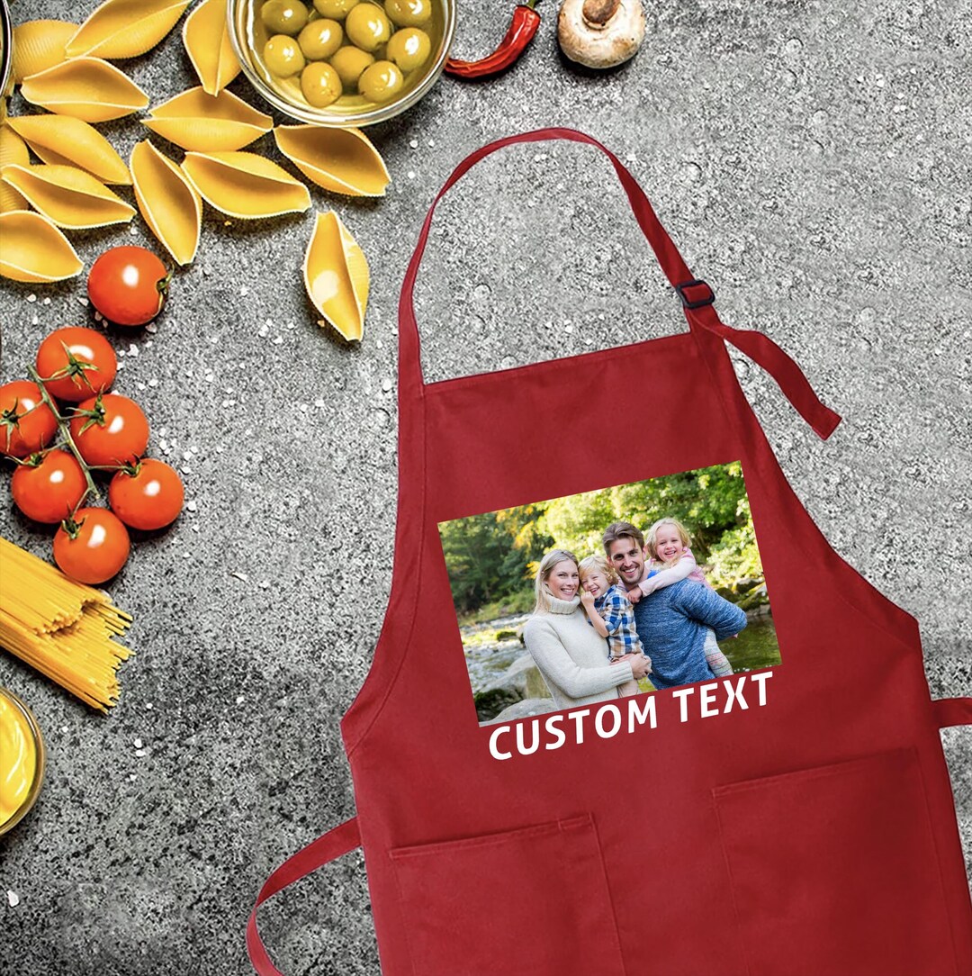 Custom Photo Apron, Picture Chef Gift Apron, Custom Text Apron ...