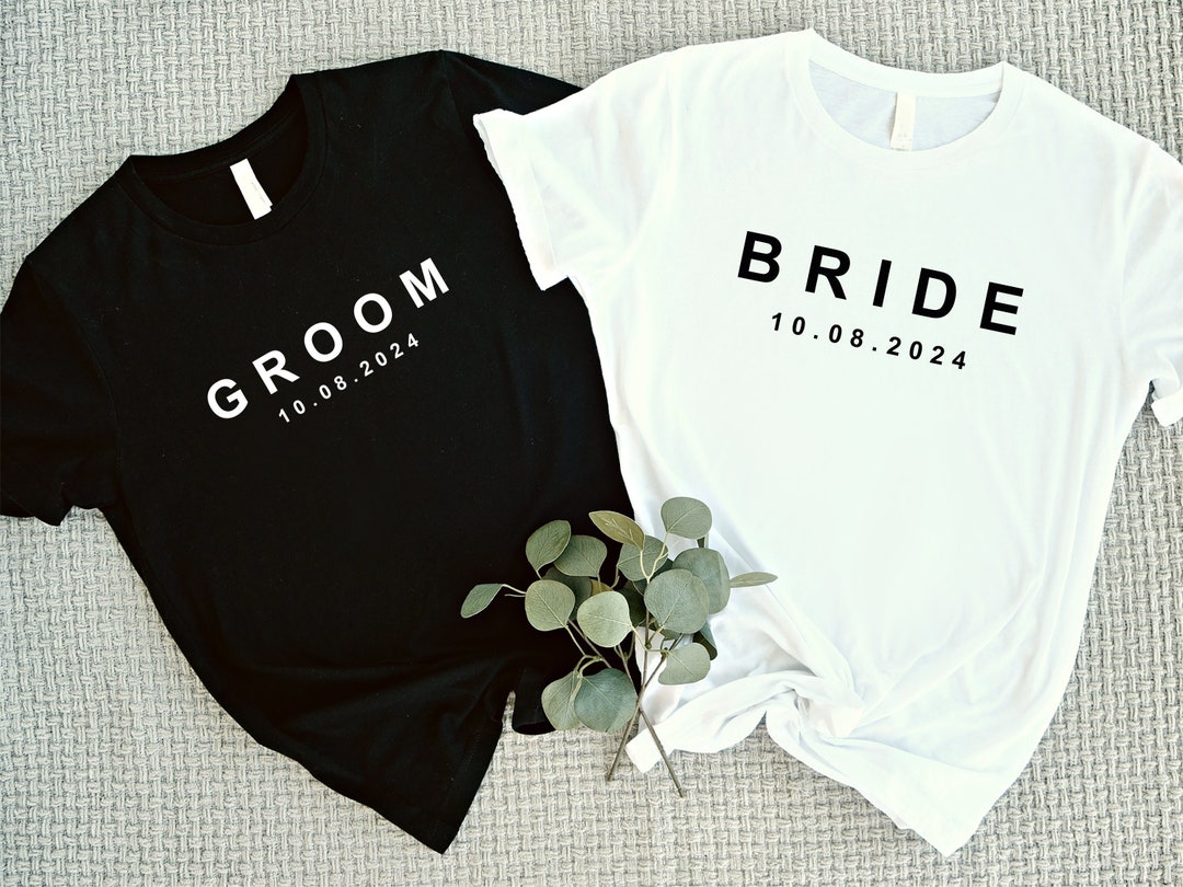 Custom Bride Groom Shirt, Matching Bride and Groom Shirts, Wedding ...