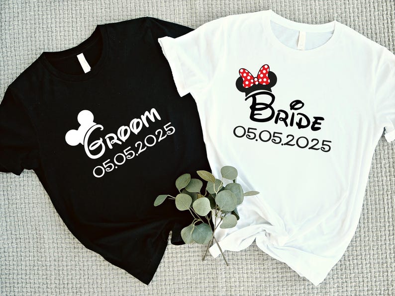 Custom Disney Bride and Groom Shirts, Bride and Groom Mickey-minnie ...