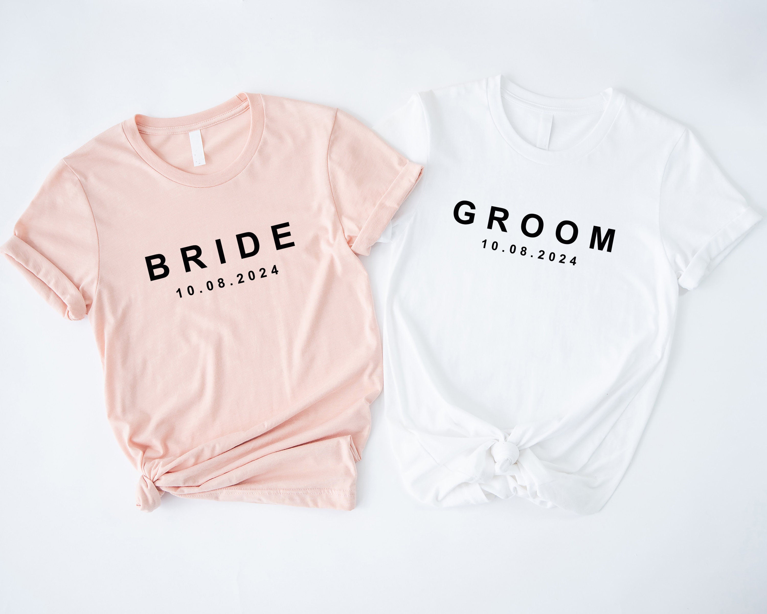 Custom Bride Groom Shirt, Matching Bride and Groom Shirts, Wedding ...