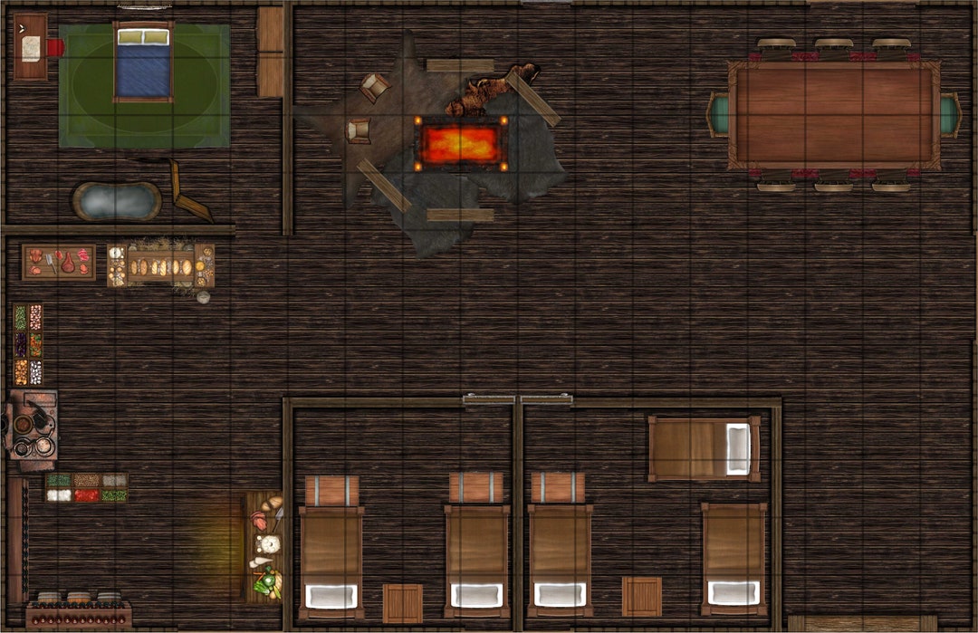 Frontier Farm House (B) Battle Map for TTRPG/VTT, (1 Floor). - Etsy