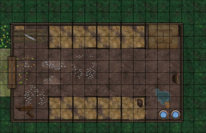 Frontier Barn (A) Battle Map for TTRPG/VTT, (1 Floor and Hayloft). - Etsy