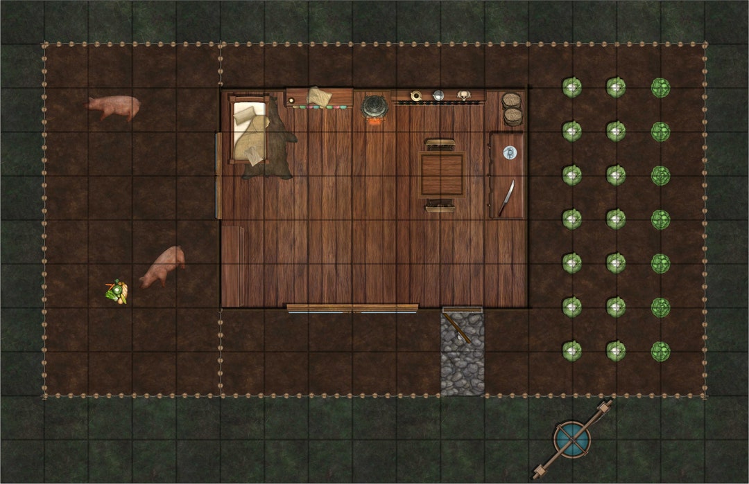 Frontier Cabin B Battle Map for TTRPG/VTT, 1 Floor. - Etsy UK