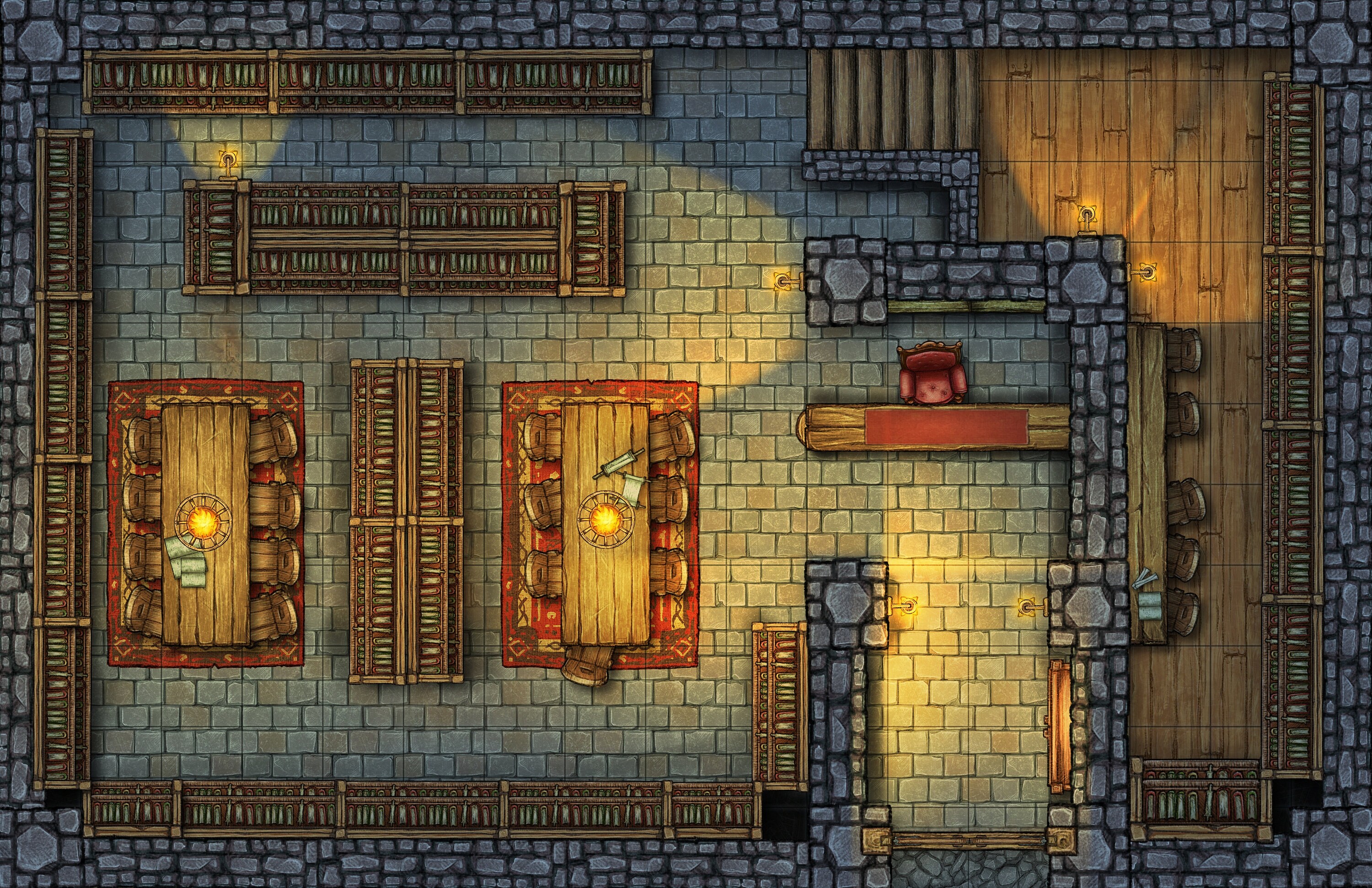 City Library (A) Battle Map for TTRPG/VTT, (1 Floor). - Etsy