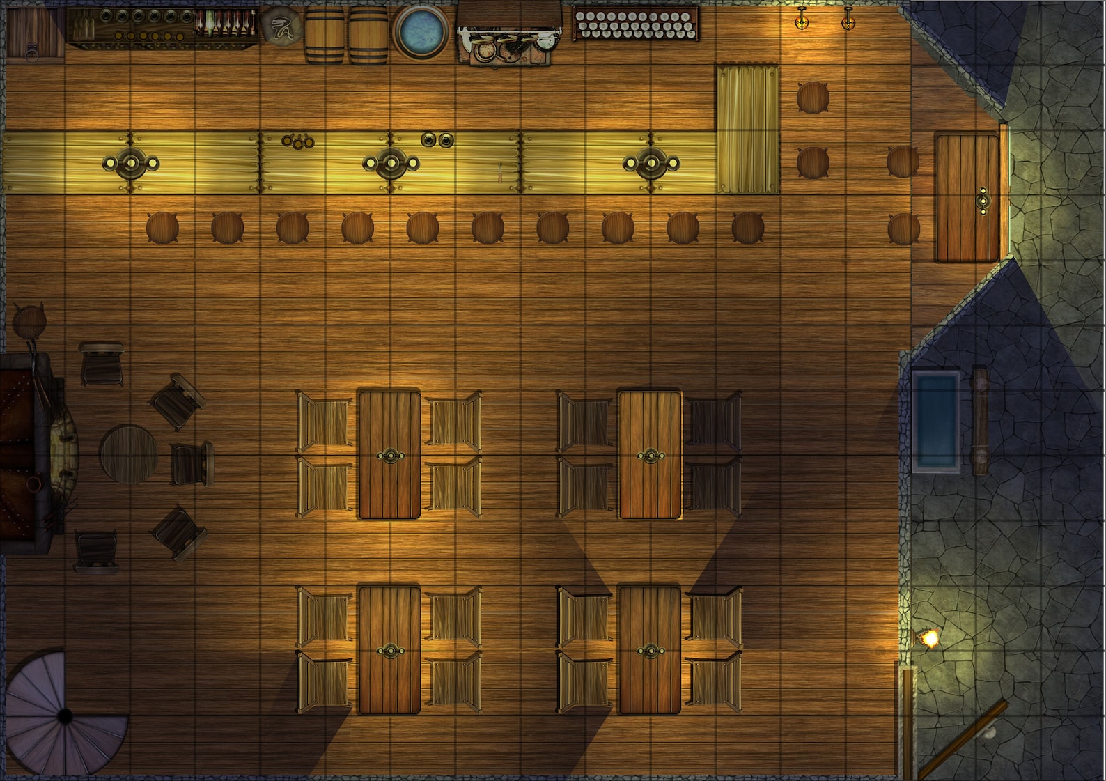 Town Inn (A) Battle Map for TTRPG/VTT, (2 Floor and Basement). - Etsy