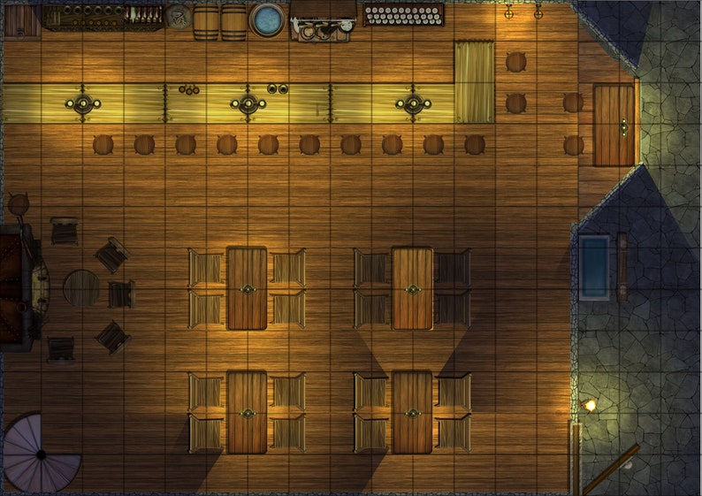 Town Inn (A) Battle Map for TTRPG/VTT, (2 Floor and Basement). - Etsy