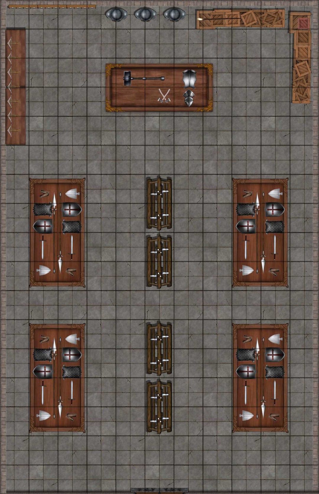 Keep Armory (A) Battle Map for TTRPG/VTT, (1 Floor). - Etsy