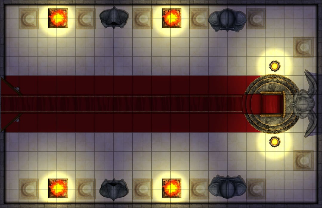 Castle Throne Room A Battle Map for TTRPG/VTT, 1 Floor. - Etsy