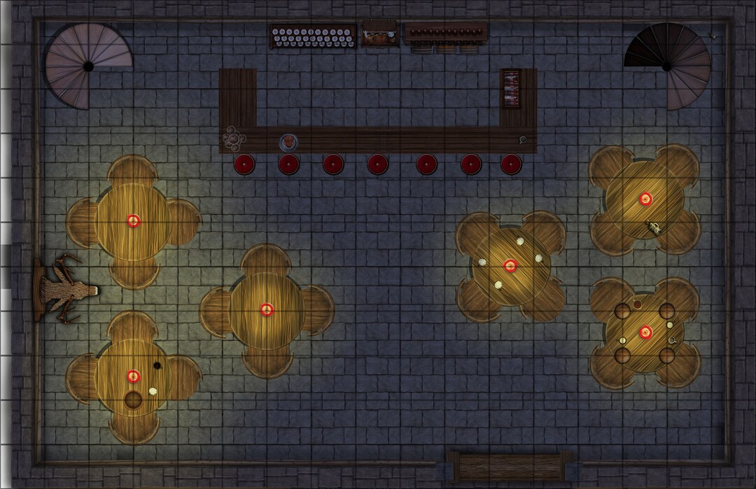 City Tavern (A) Battle Map for TTRPG/VTT, (2 Floors and Basement). - Etsy