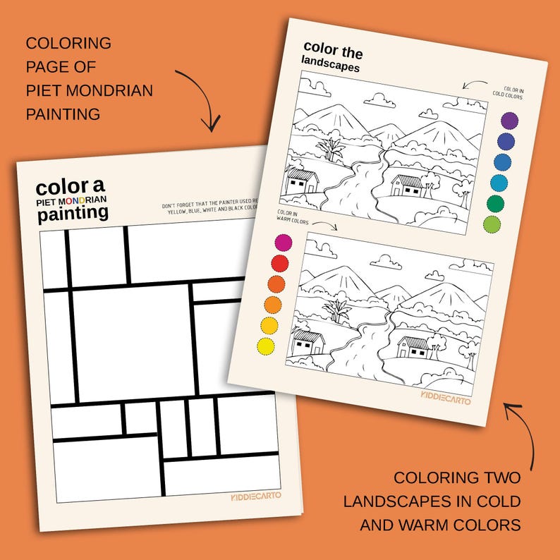 Piet Mondrian Art Project for Kids – Digital Download | Color Theory ...