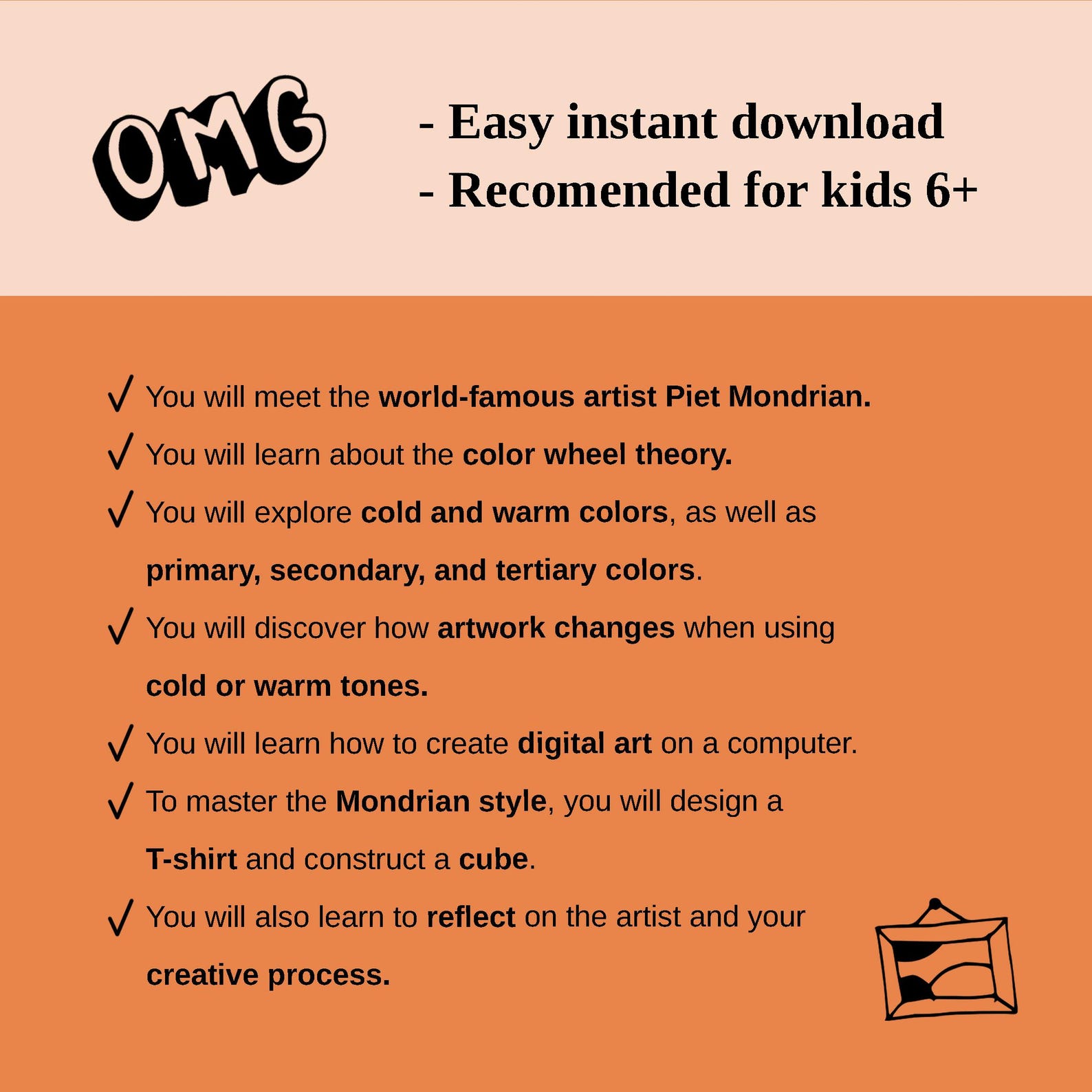 Piet Mondrian Art Project for Kids – Digital Download | Color Theory ...