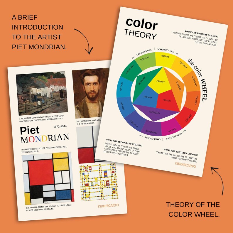 Piet Mondrian Art Project for Kids – Digital Download | Color Theory ...