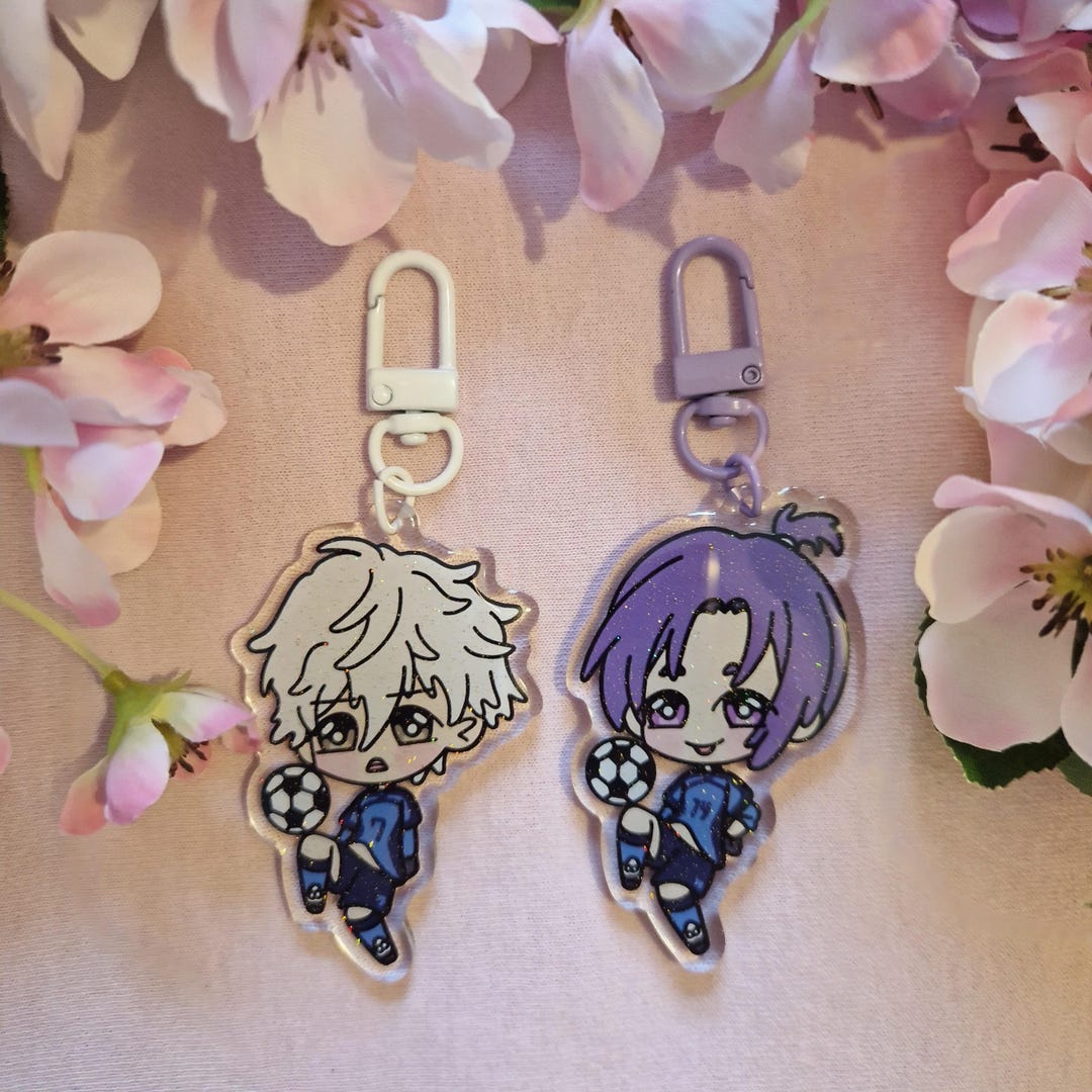 Blue Lock Nagi & Reo Chibi Glitter Keychains - Etsy