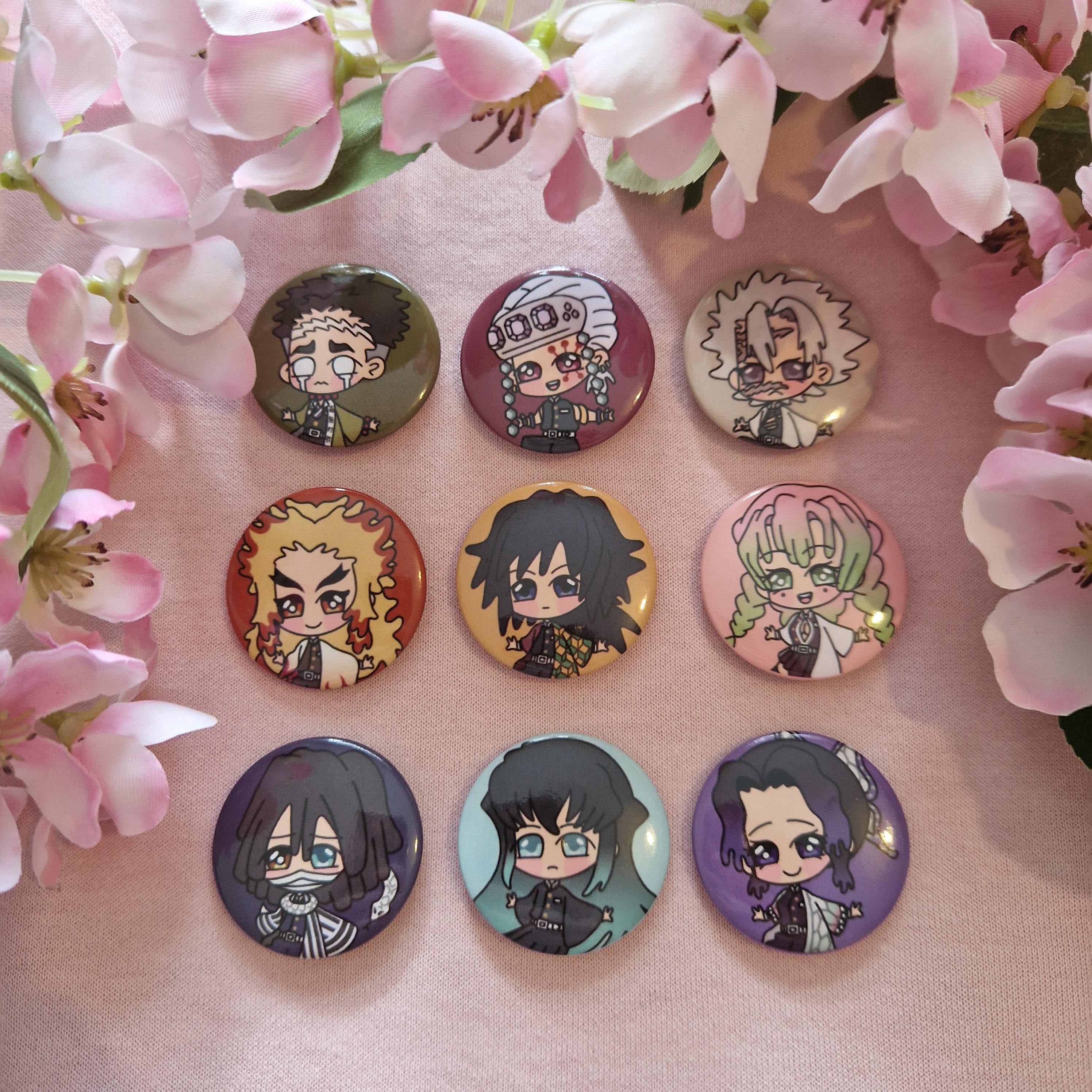 Demon Slayer Kimetsu No Yaiba Hashira Chibi Button Badges - Etsy