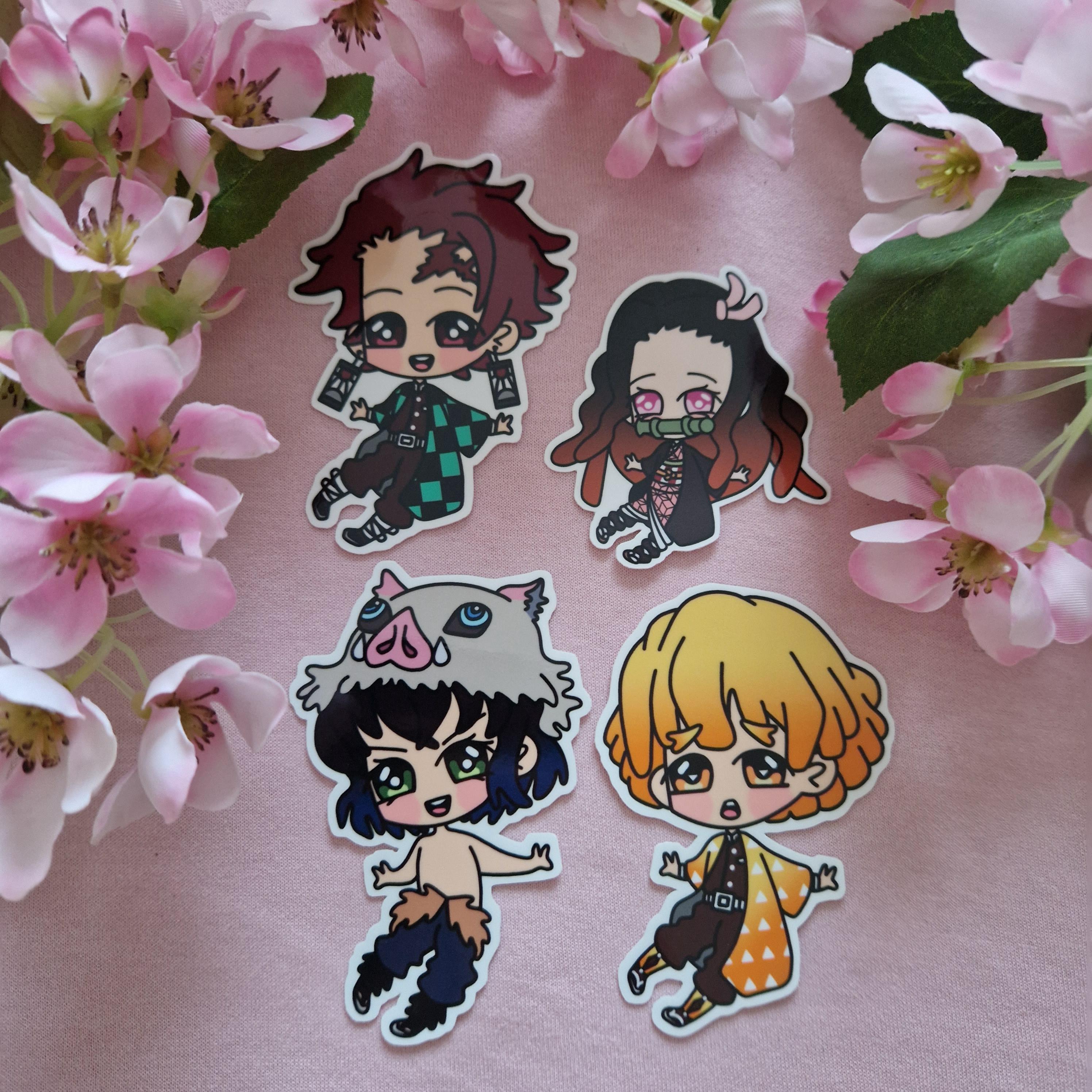 Demon Slayer Kimetsu No Yaiba Chibi Diecut Stickers - Etsy