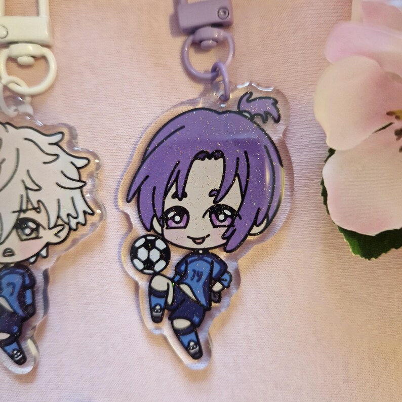 Blue Lock Nagi & Reo Chibi Glitter Keychains - Etsy