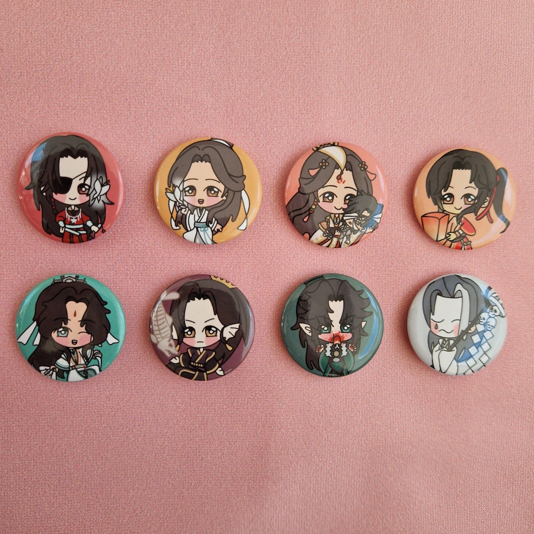 Tgcf/heaven Official's Blessing Chibi Button Badges - Etsy