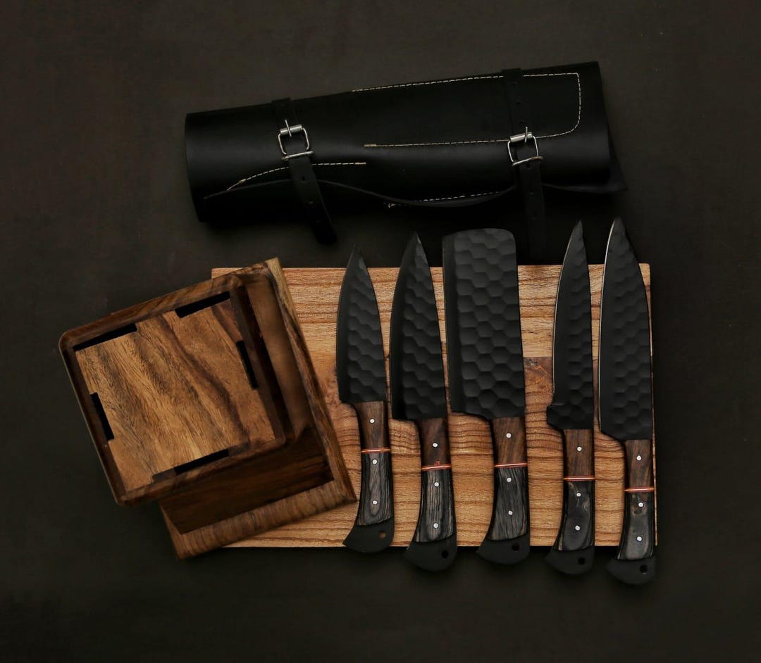 Personalized Handmade Chef Knives Set 5-pcs, Perfect Gift for Cooking ...