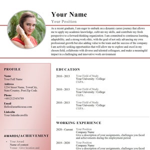 Fresh Graduate Resume Template Ready to Use on the Spot - Etsy
