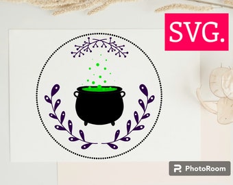 Halloween Witches Cauldron Bubbling With Fire SVG File - Etsy