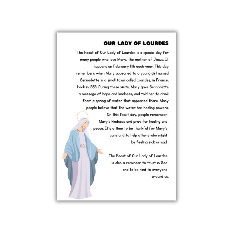 Our Lady of Lourdes Activity Sheets: Catholic Children's Printables ...