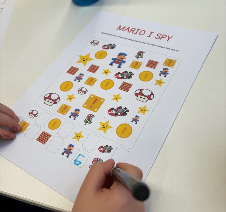 Super Mario Themed, Super Mario Learning Worksheets for Kids, Preschool ...