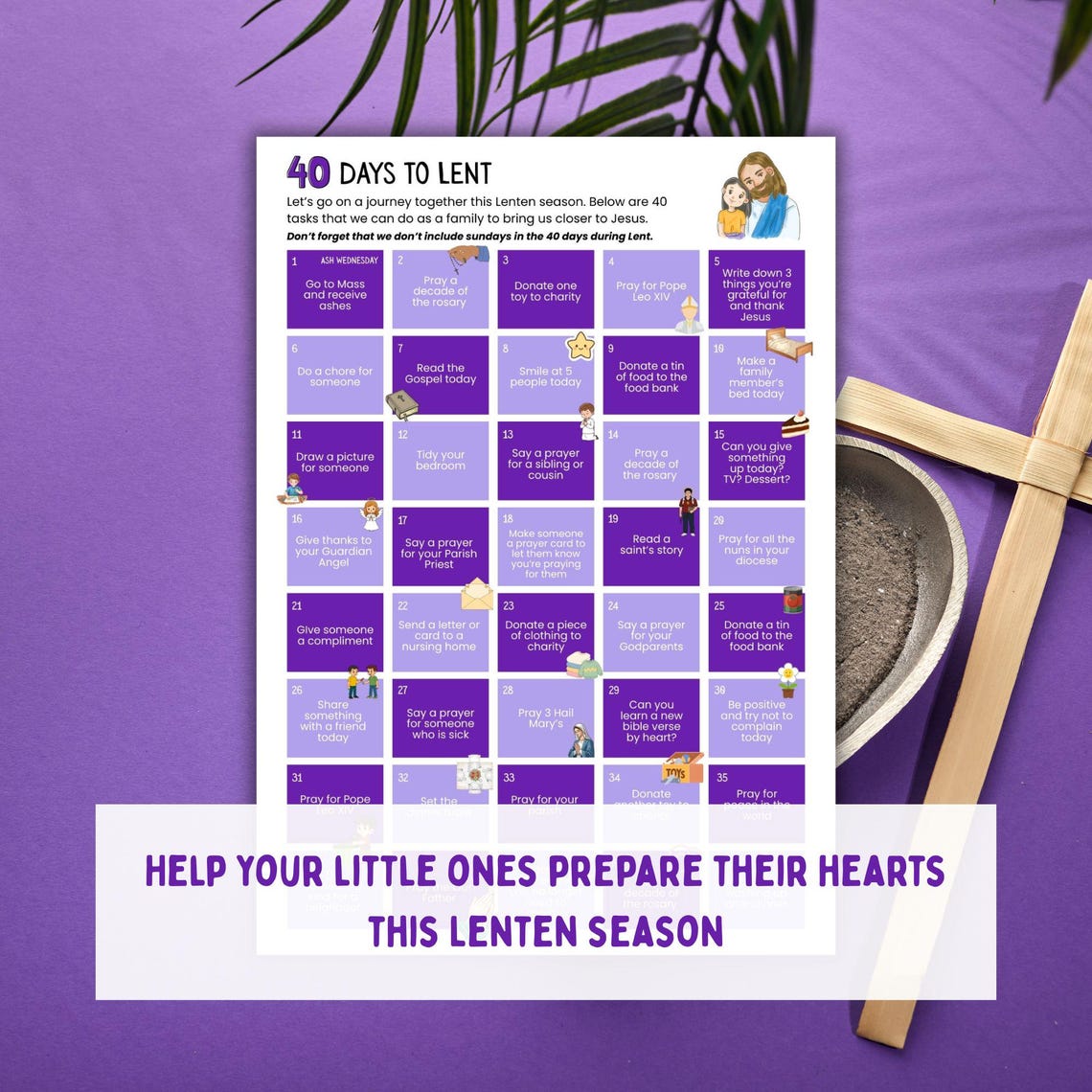 Catholic Lent Countdown Calendar for Children – Printable Activity ...