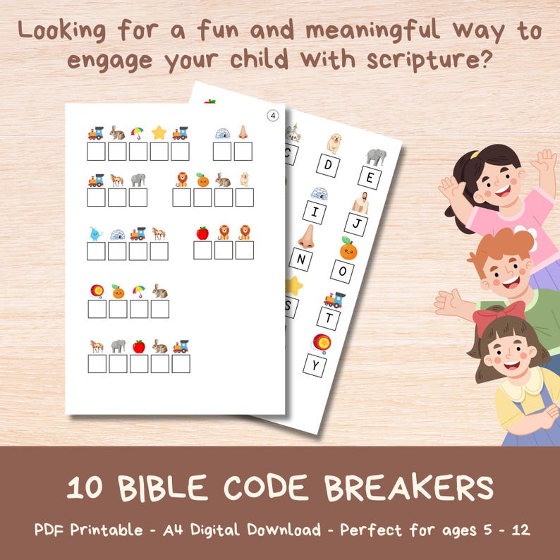 Bible Verse Codebreaker Worksheet: Scripture Puzzles for Kids (digital ...