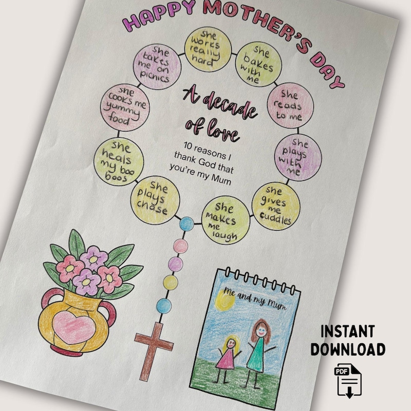 Catholic Mother Day Card - Etsy