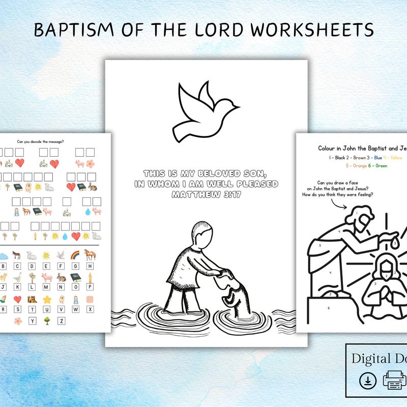 Baptism Children Worksheet - Etsy