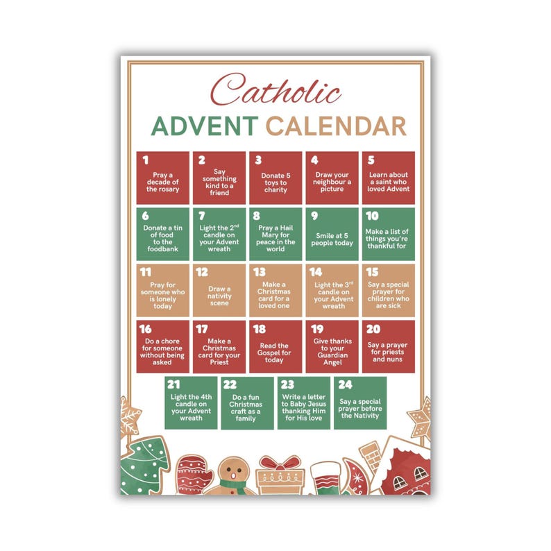 Catholic Advent Calendar for Children – Printable Activity Calendar - Etsy