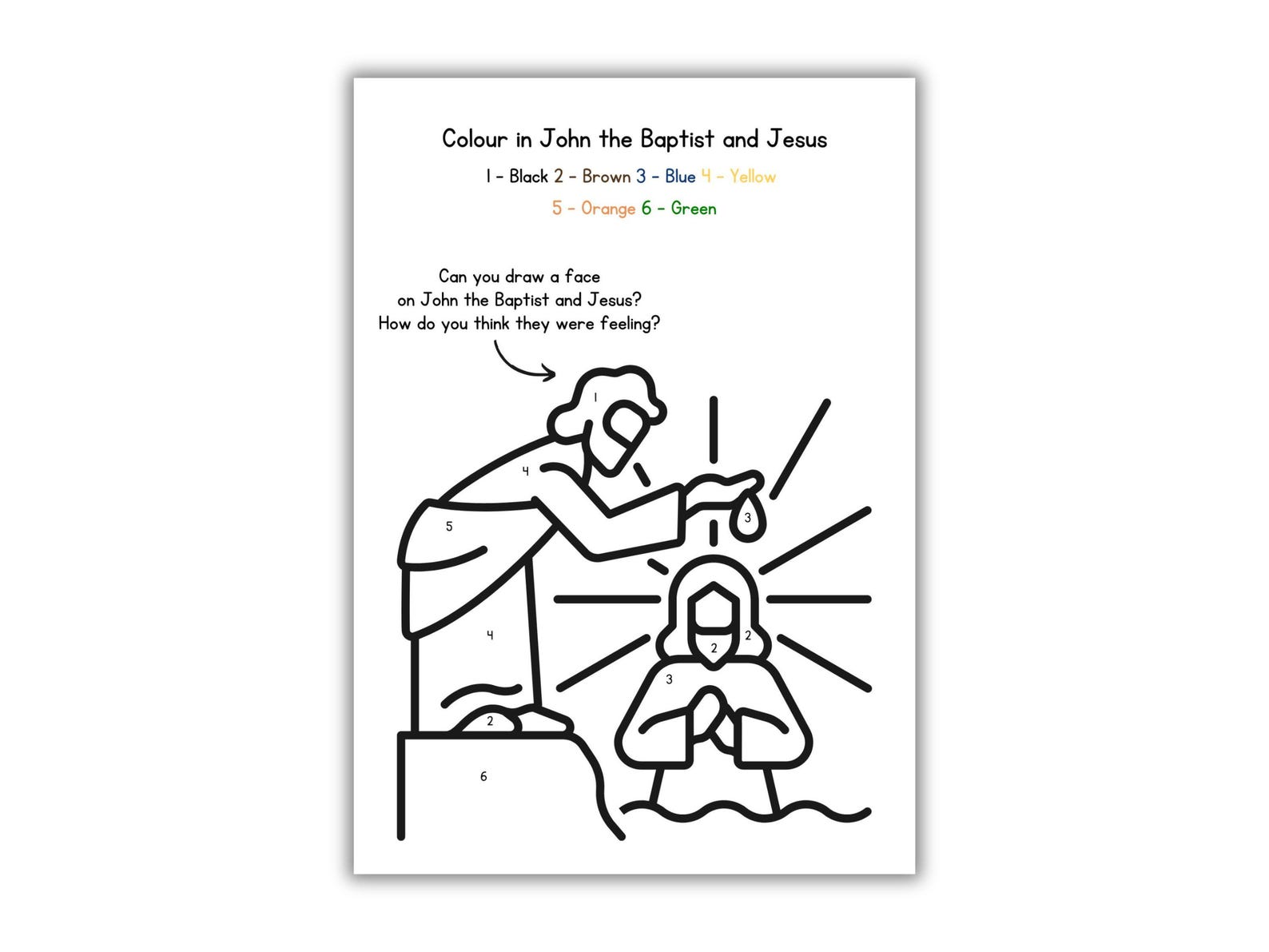 Baptism of the Lord Activity Sheets: Bible Story Worksheets (digital ...