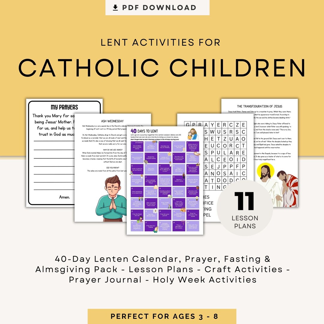 Lent Activities for Catholic Children, 40 Days of Lent, Colouring Pages ...
