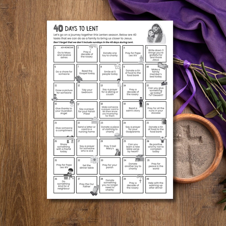 Catholic Lent Countdown Calendar for Children – Printable Activity ...