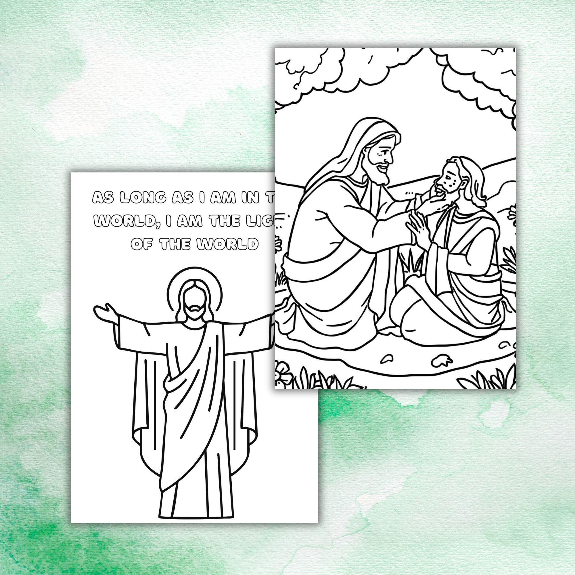 Jesus Heals a Blind Man Children's Worksheets, Bible Craft for Kids ...